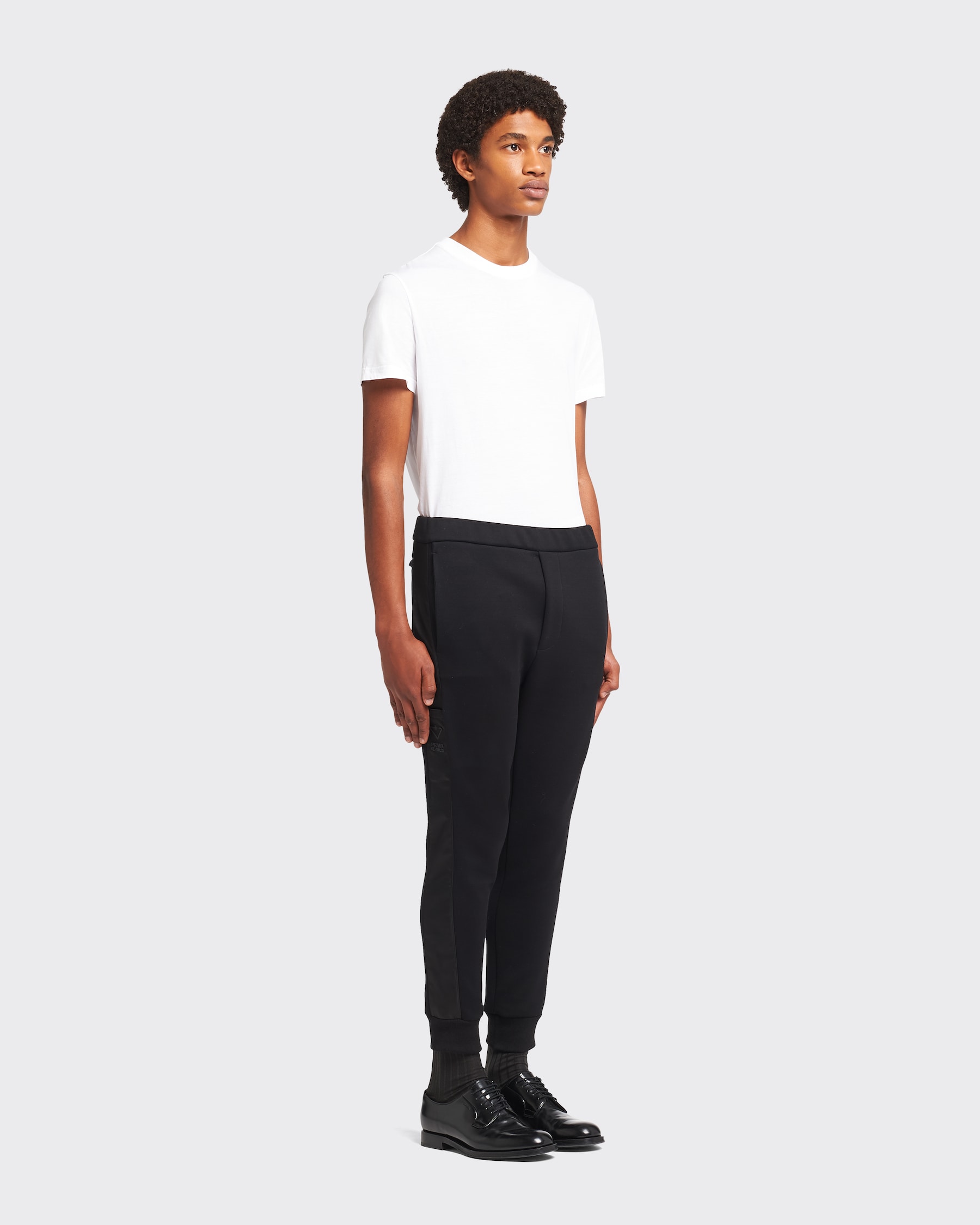 Black/black Sweatpants With Re-nylon Details | PRADA