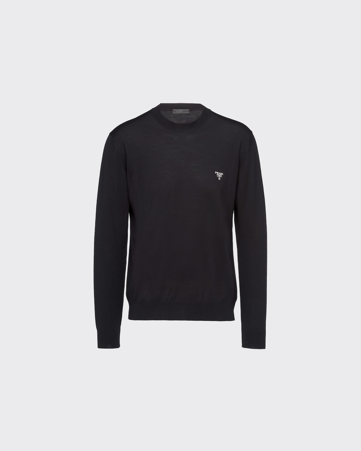 Black Superfine Wool Crew-neck Sweater | PRADA - United States