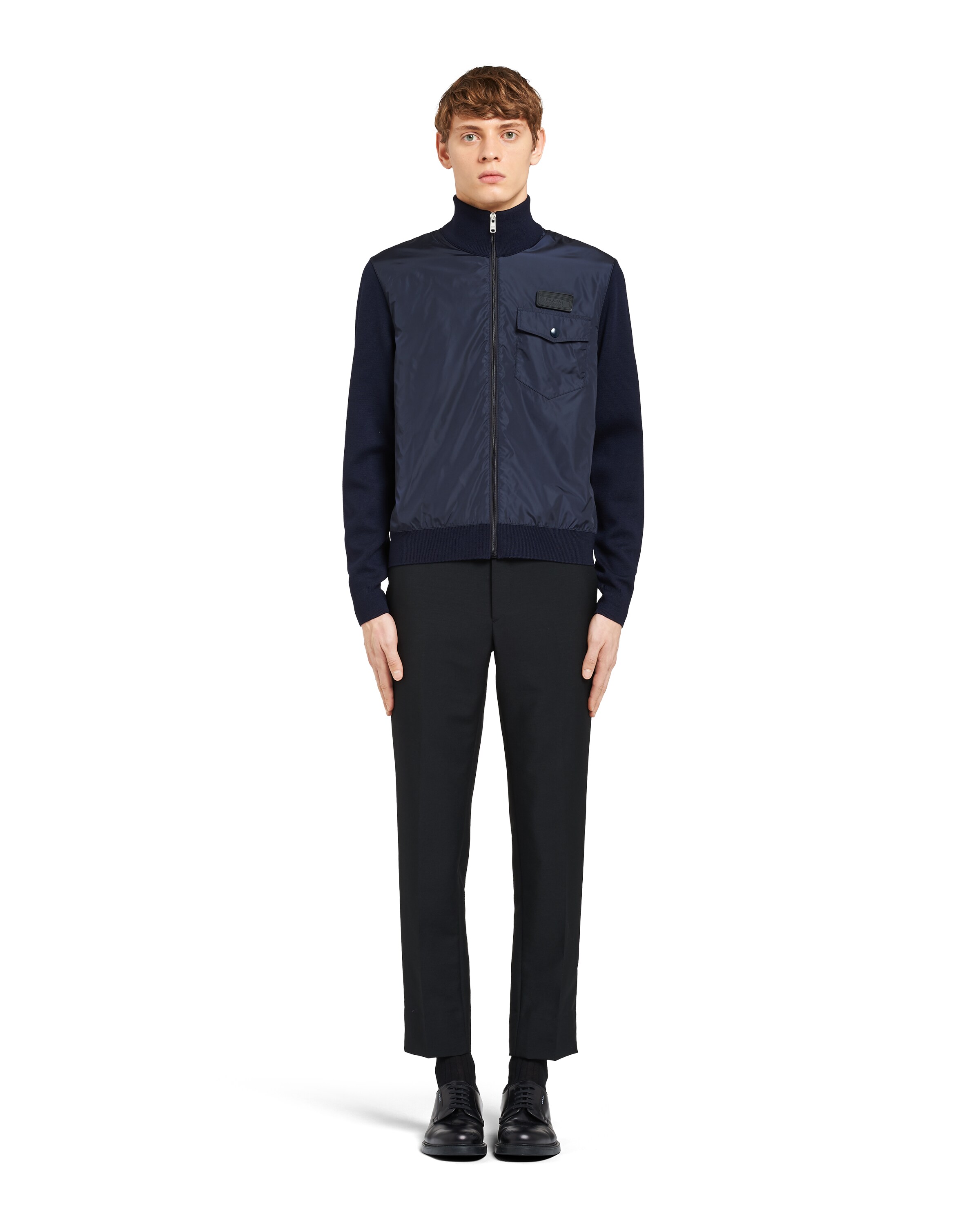 Navy Punto Stoffa knit cardigan | Prada