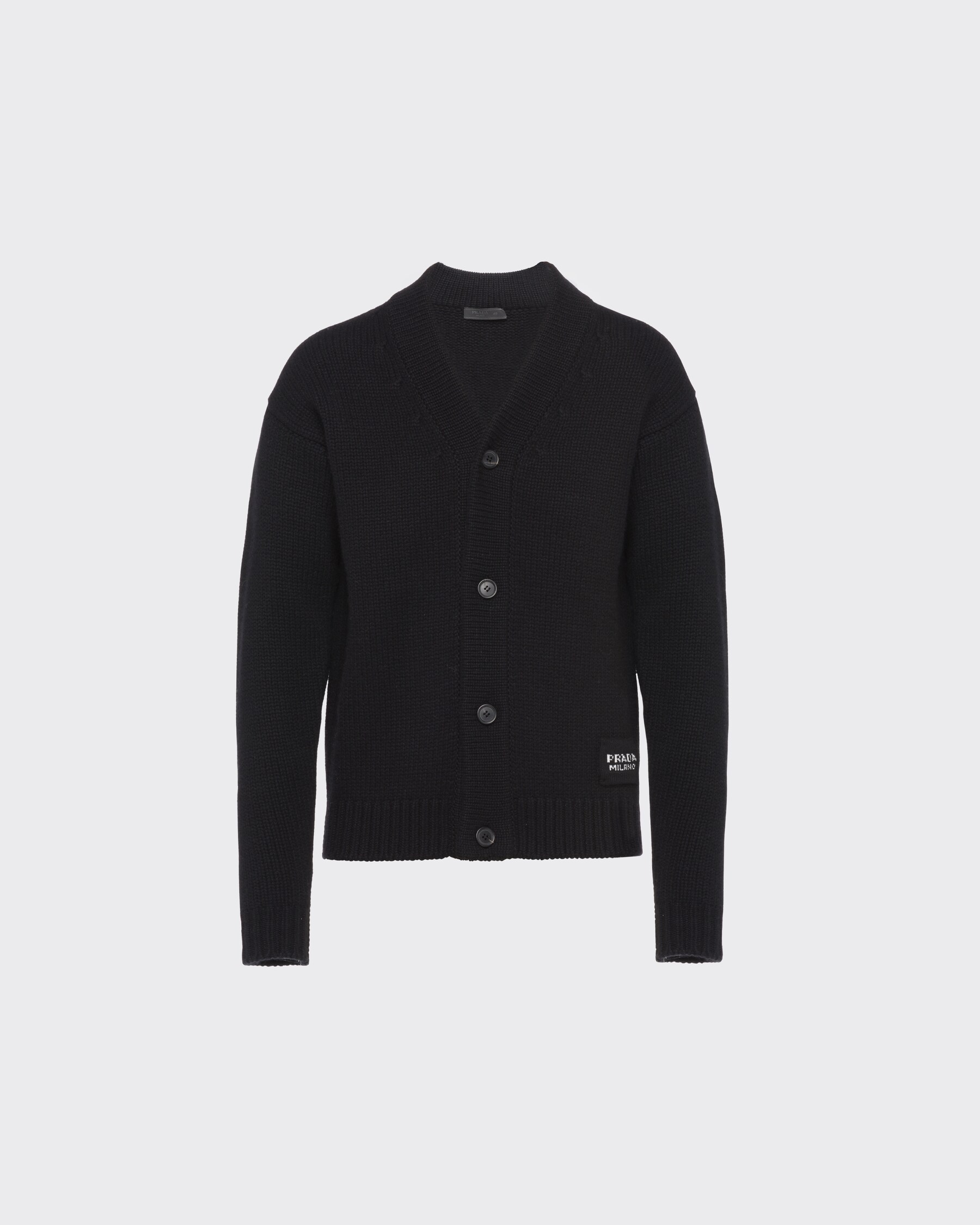 Black Cashmere Knit Cardigan | PRADA