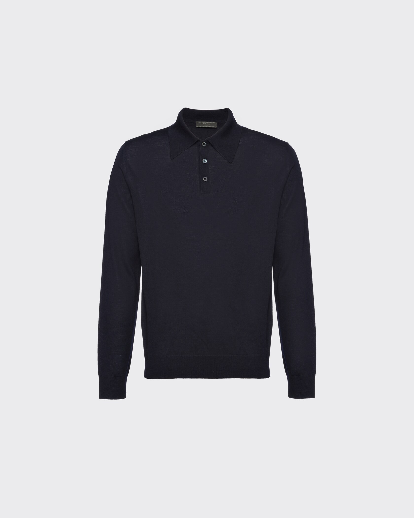Blue Worsted Wool Polo Shirt | PRADA