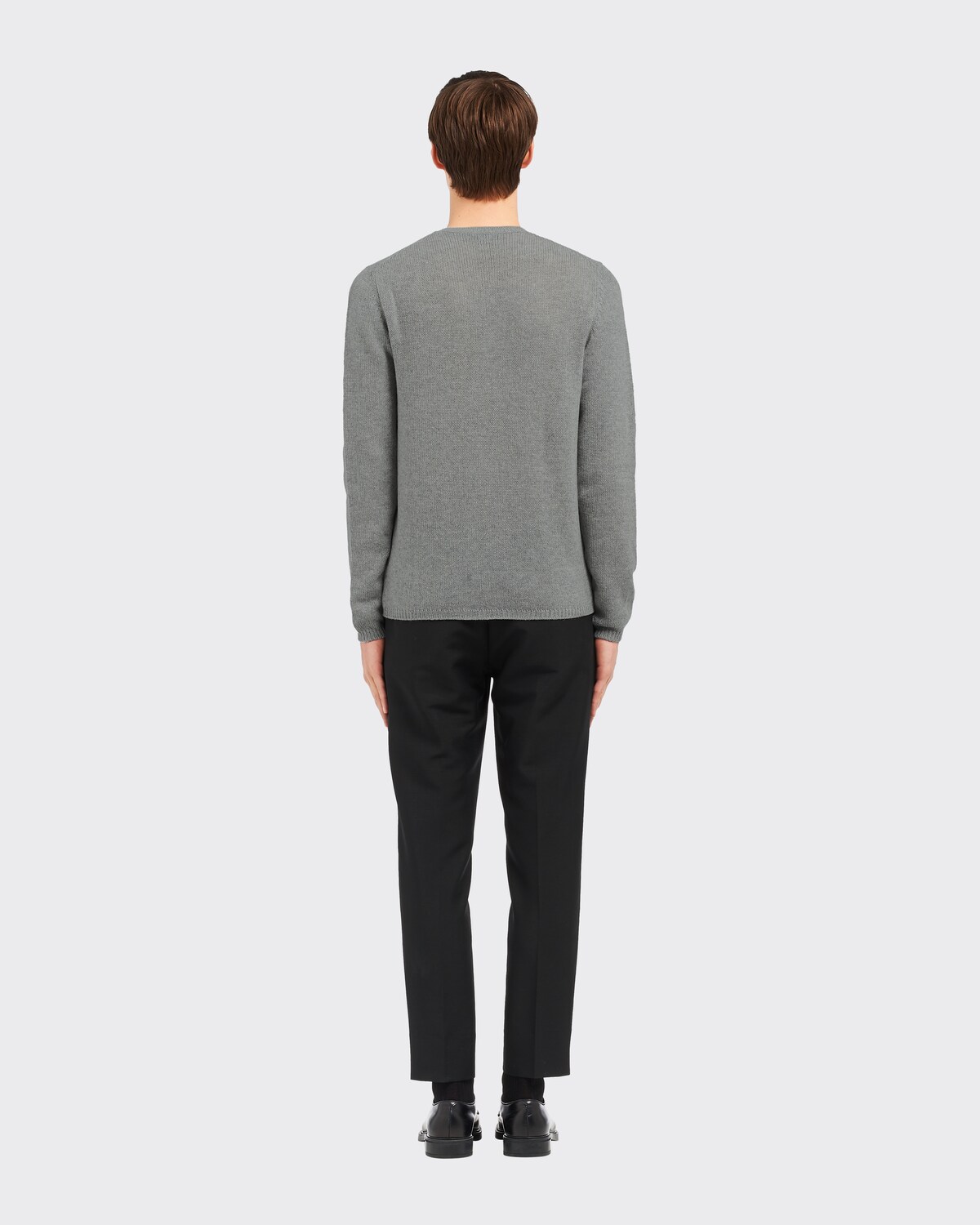Slate Gray Cashmere Crew-neck Sweater | PRADA