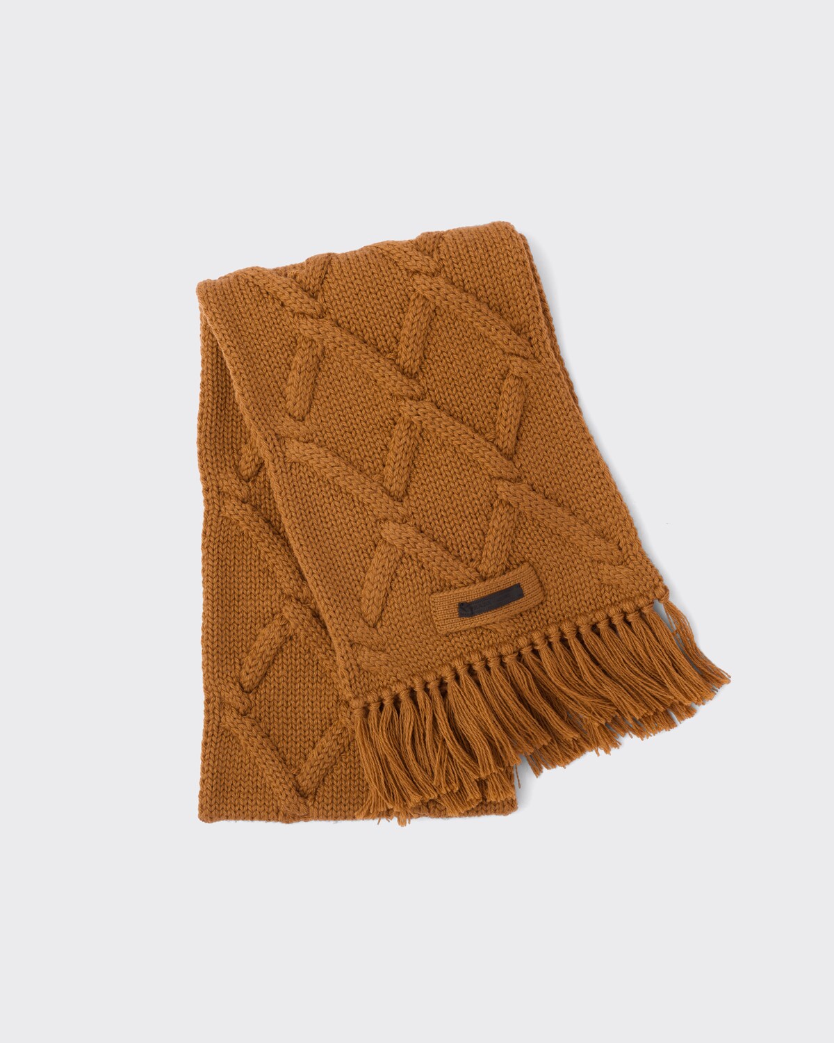 Tobacco Wool Scarf | PRADA
