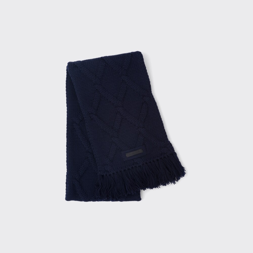 Navy Wool scarf | Prada
