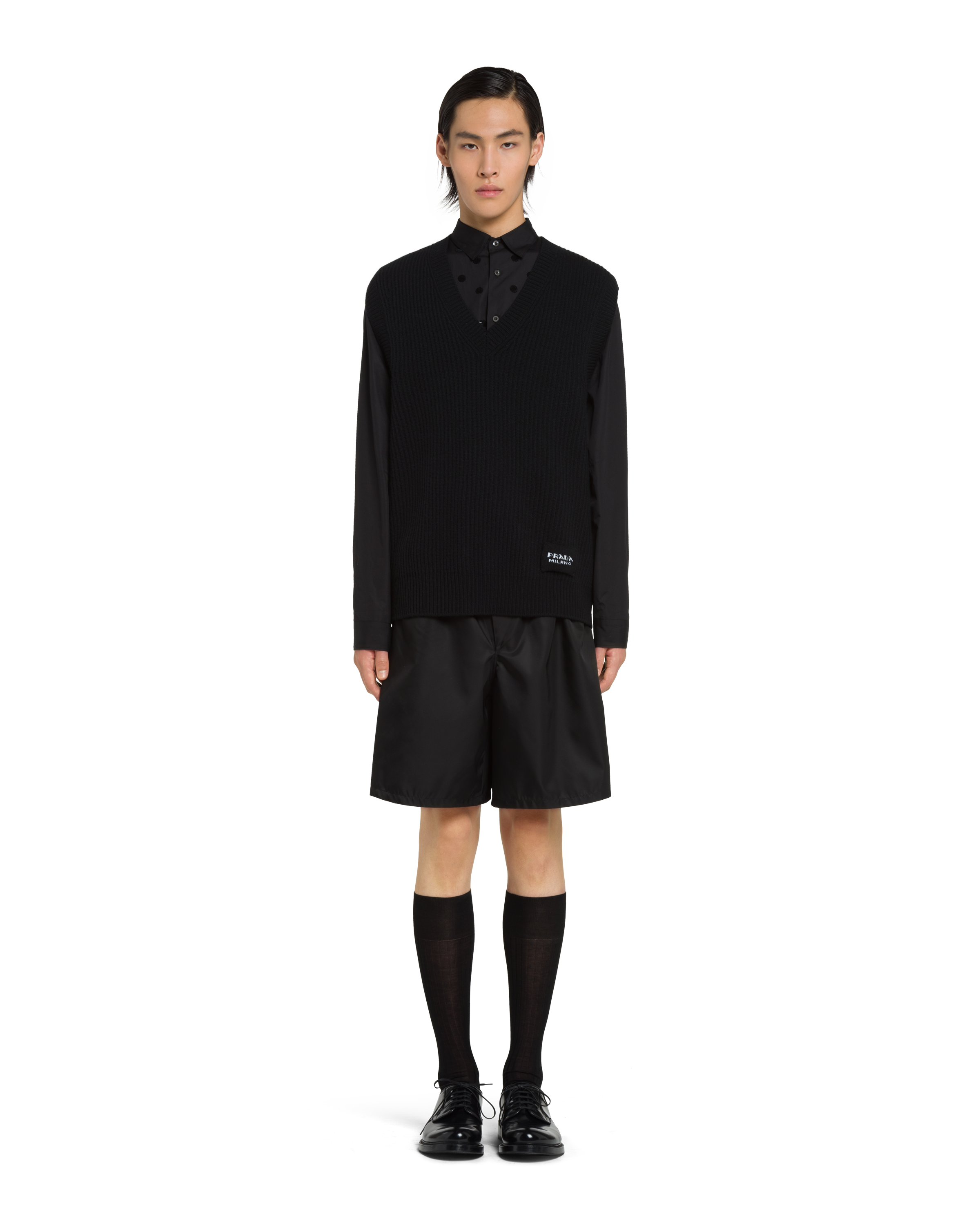 Black Wool and cashmere knit vest | Prada