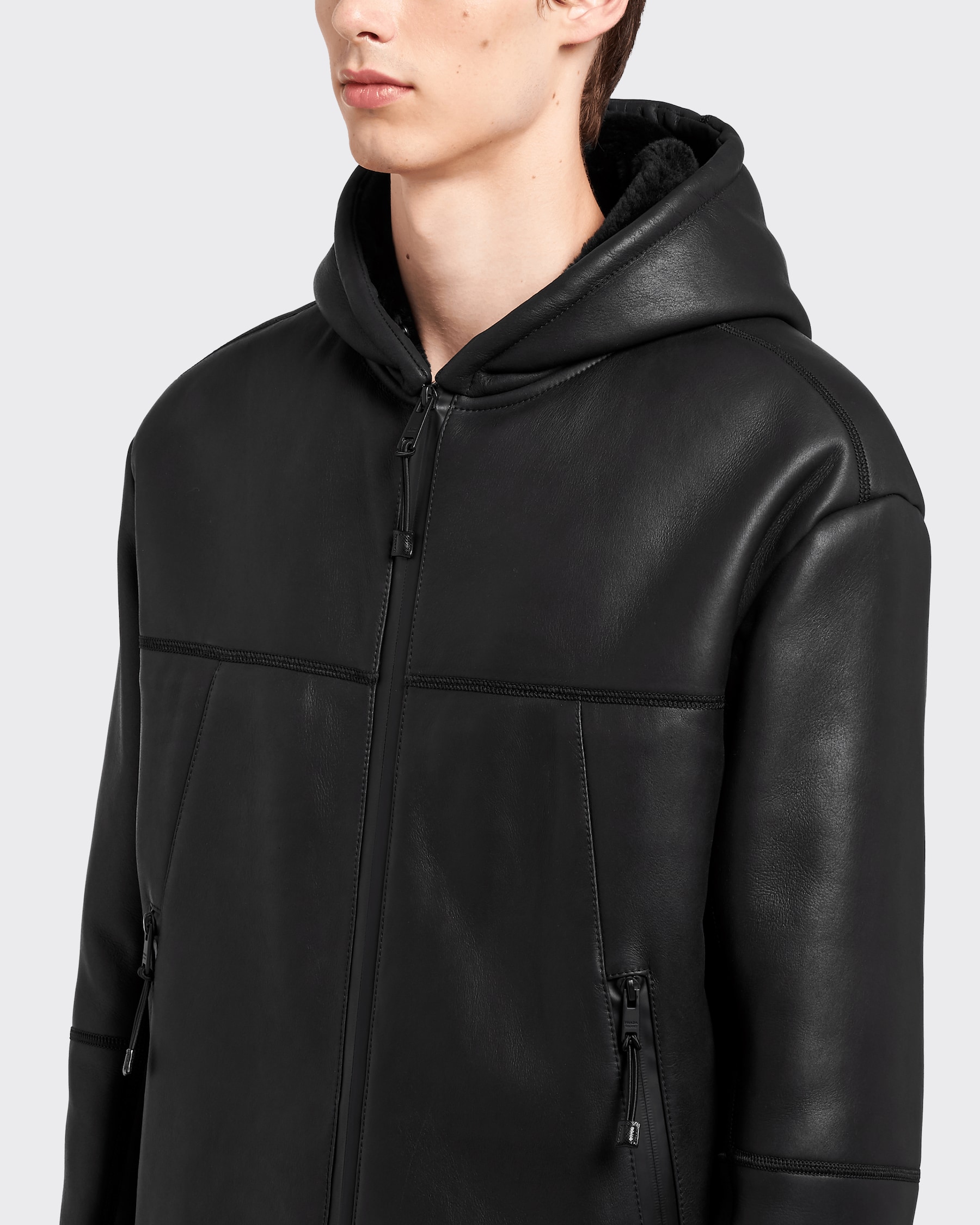 Black Nappa Sheepskin Coat | PRADA