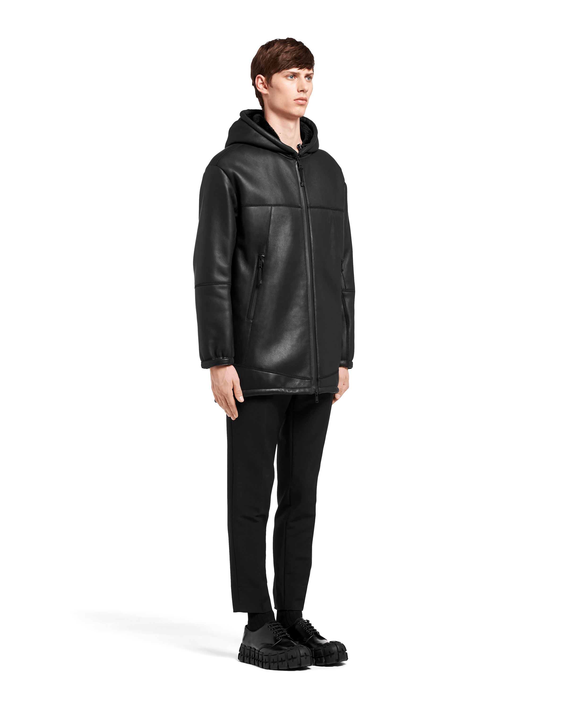 Black Nappa sheepskin coat | Prada