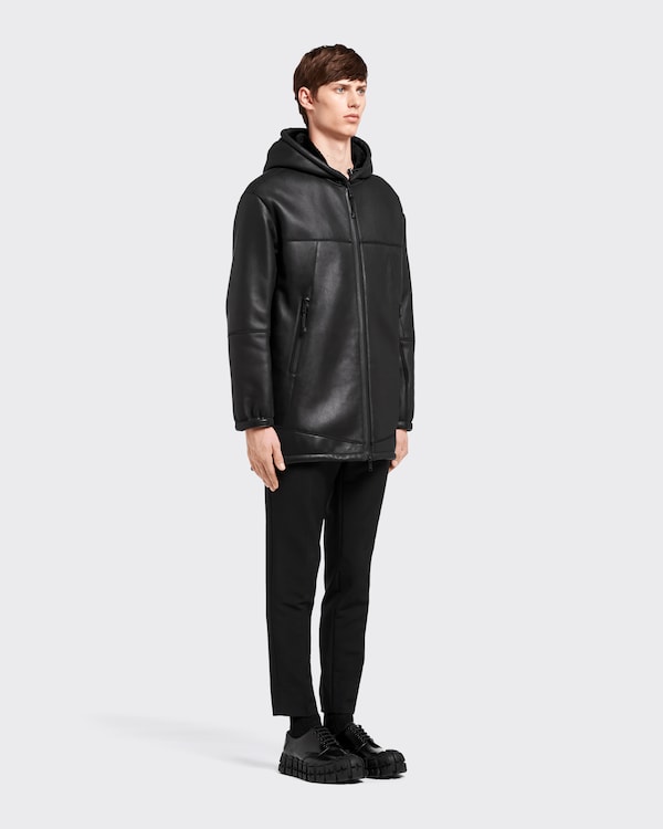 Black Nappa Sheepskin Coat | PRADA