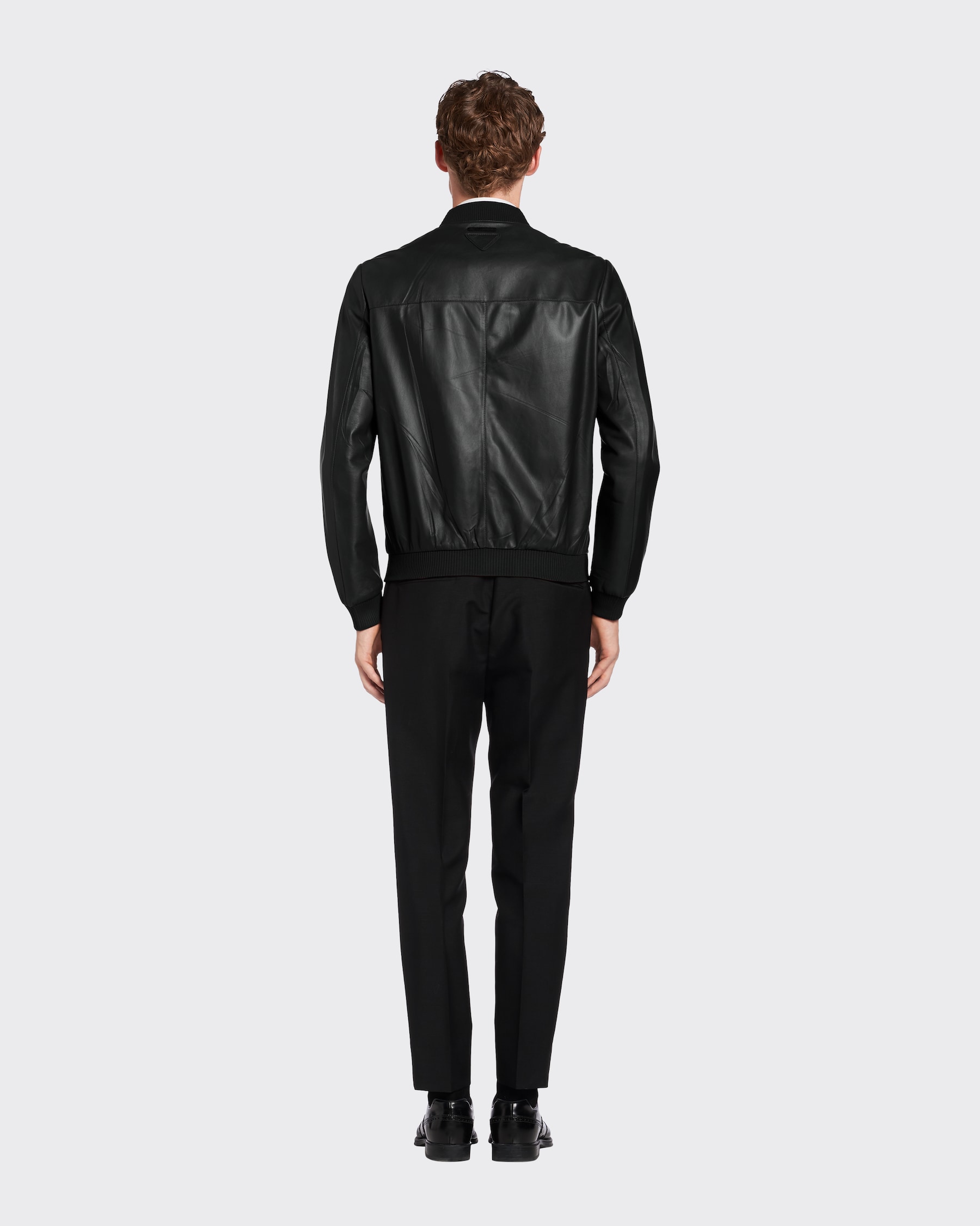 Black Reversible Nappa Leather And Re-nylon Bomber Jacket | PRADA