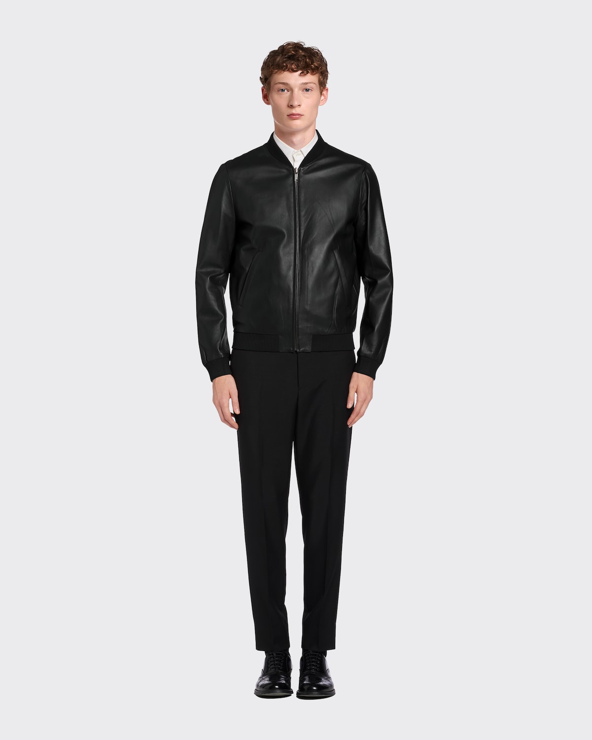 Black Reversible Nappa Leather And Re-nylon Bomber Jacket | PRADA
