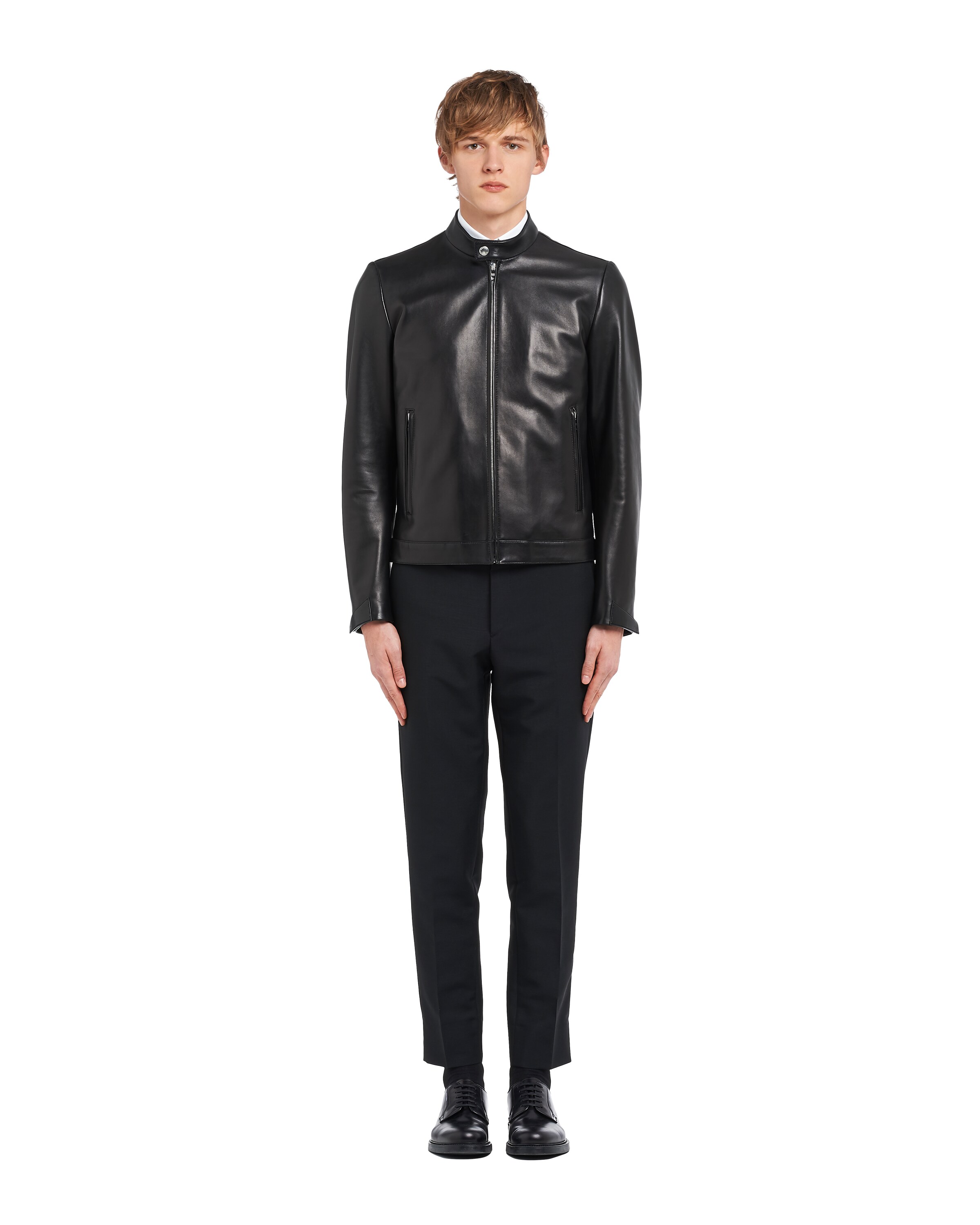 Nappa leather biker jacket | Prada