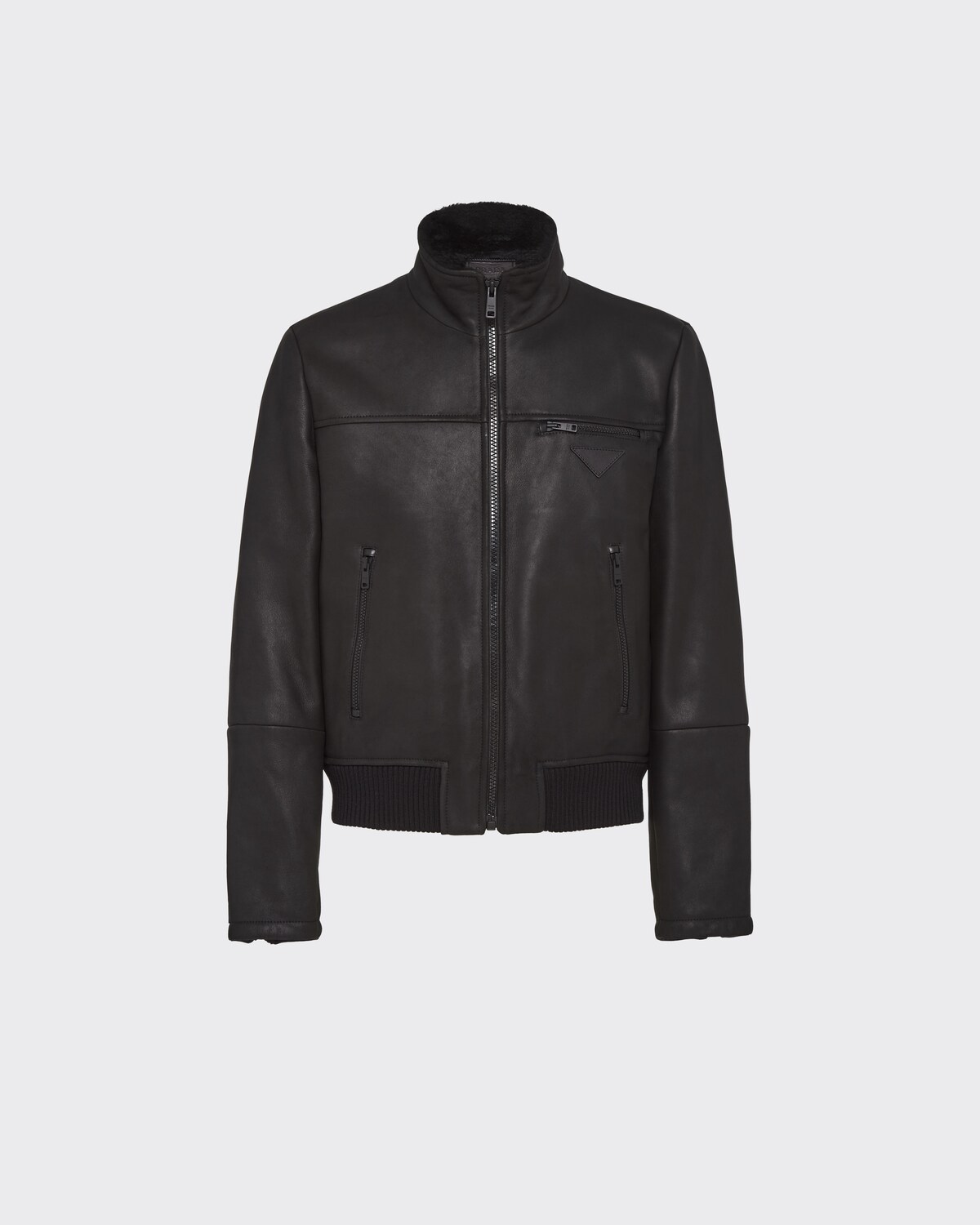 Black Sheepskin Bomber Jacket | PRADA