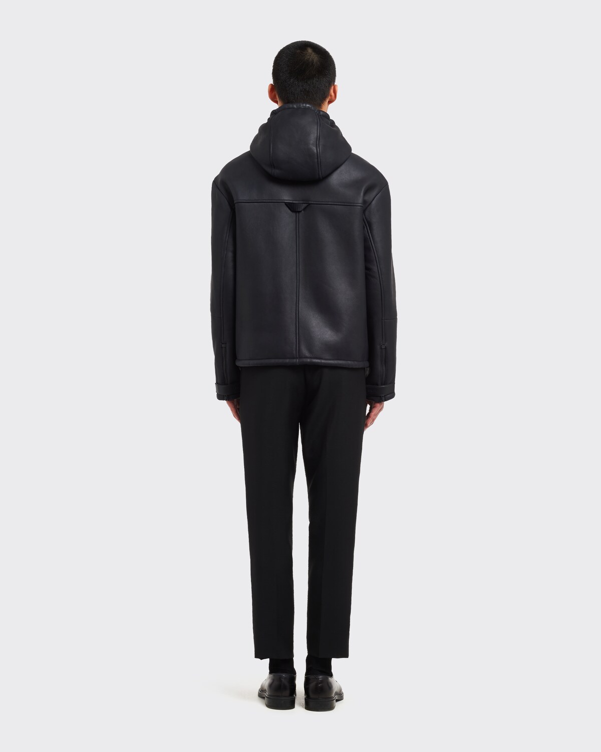Navy Sheepskin Blouson Jacket | PRADA