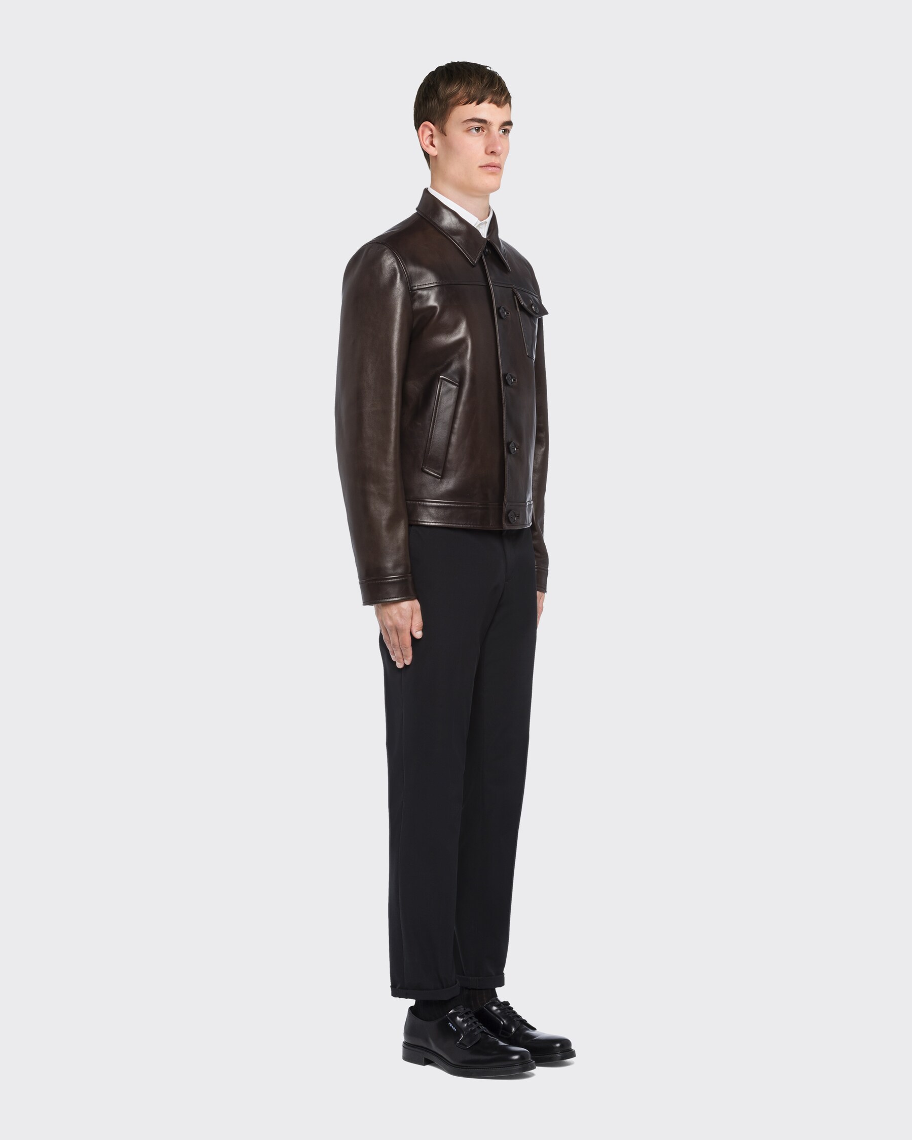 Dark Brown Nappa Leather Jacket | PRADA