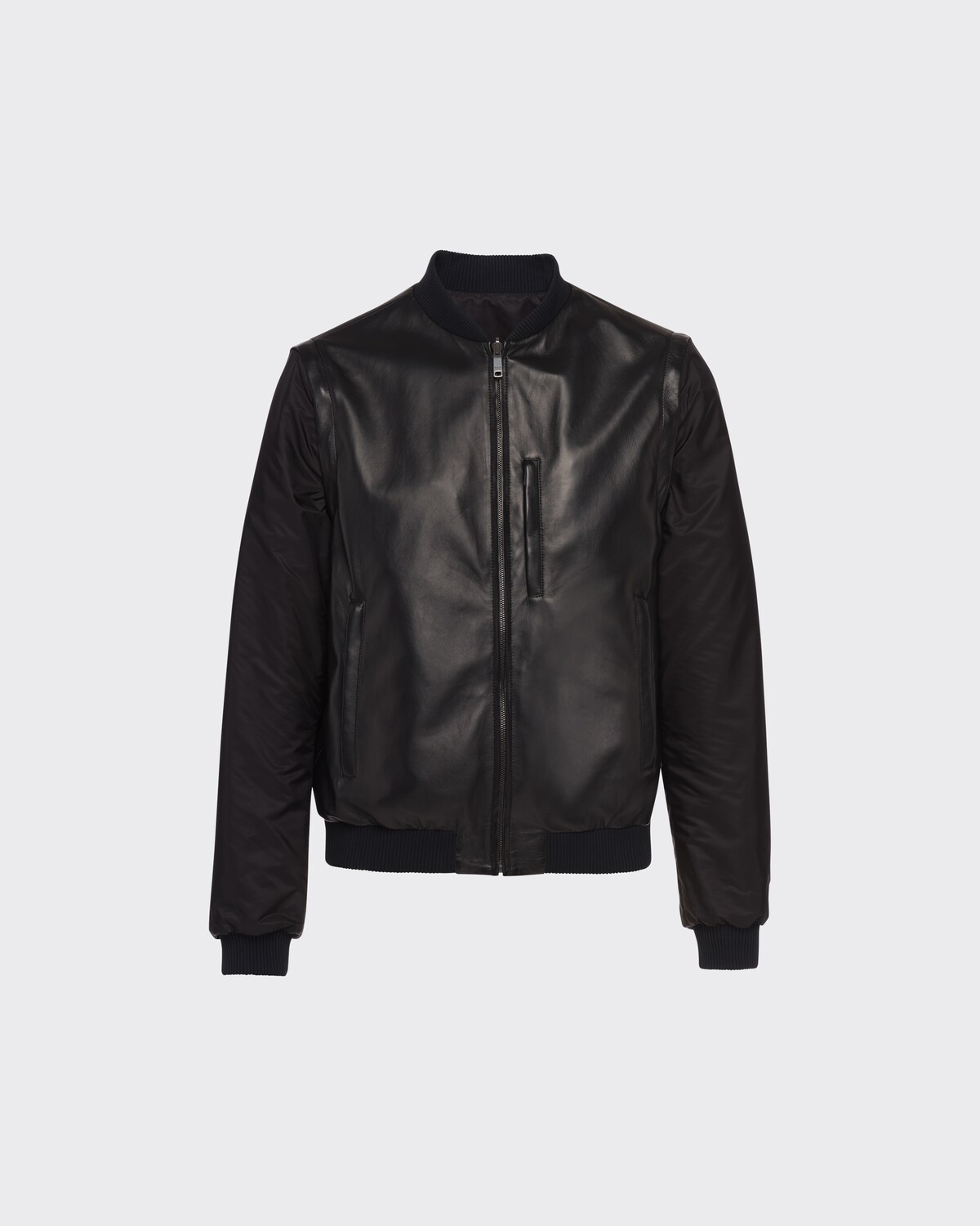 เสื้อแจ็กเก็ต Nappa Leather Jacket ดำ | PRADA